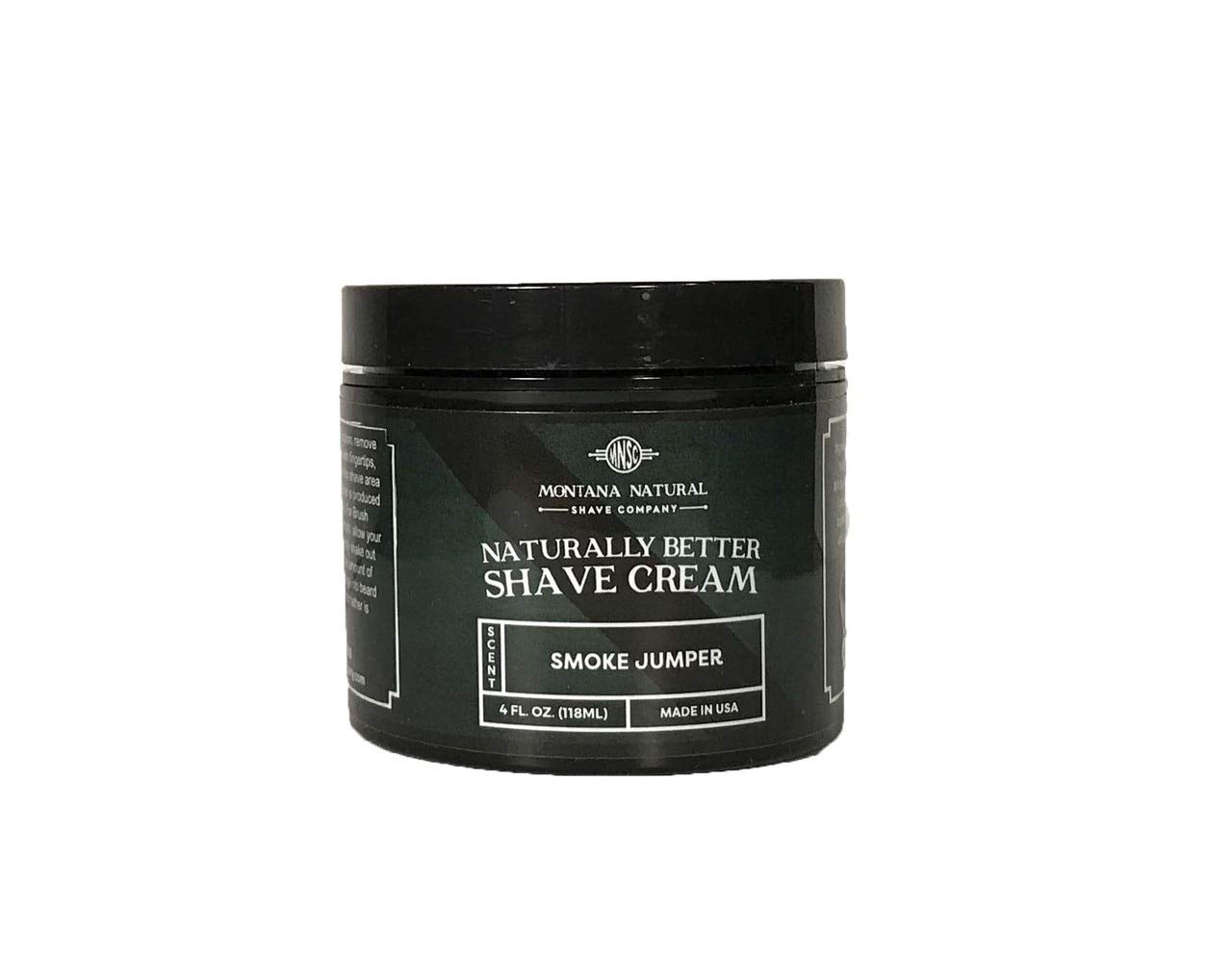 MNSC Smoke Jumper (Pine Tar) Naturally Better Shave Cream - Smooth Shave, Hypoallergenic Sensitive Skin Formula, Softer Skin, Prevents Razor Burn, Handcrafted in USA, All-Natural, Plant-Derived