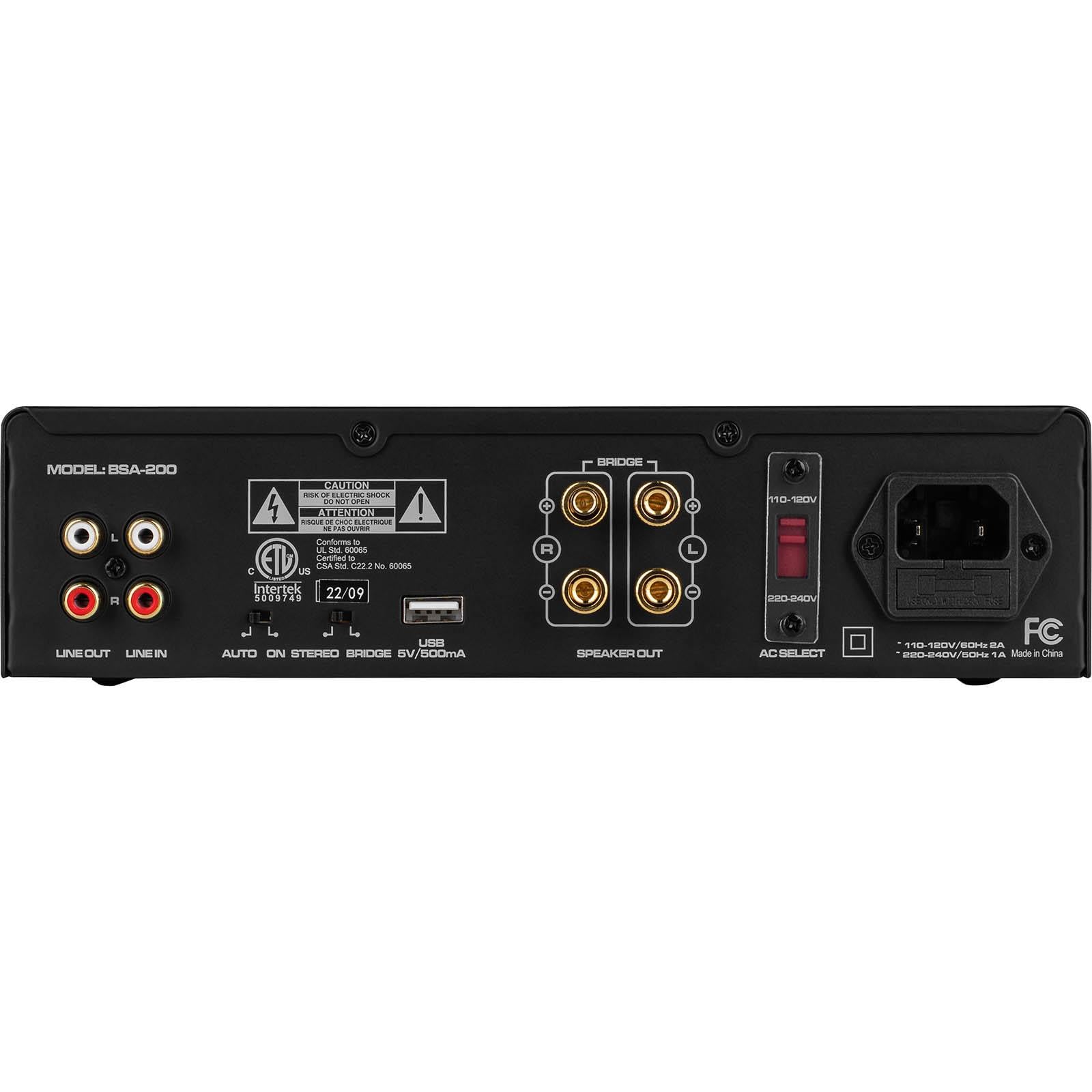 Dayton Audio BSA-200 200 Watt Bridgeable Stereo Bass Shaker and Subwoofer Amplifier with Remote - 110 WPC RMS at 2 Ohms, 230 Watts RMS at 4 Ohms Bridged