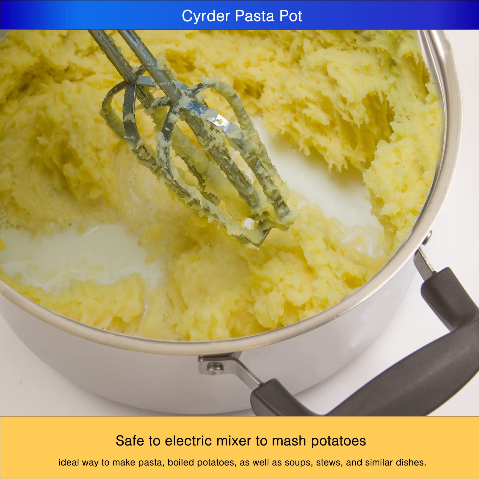 Cyrder Stainless Steel Pasta Pot- Induction Pasta Pot with Strainer, Easy Stain &Perfect for Single and Couple, Dishwasher Safe, 3 Quart