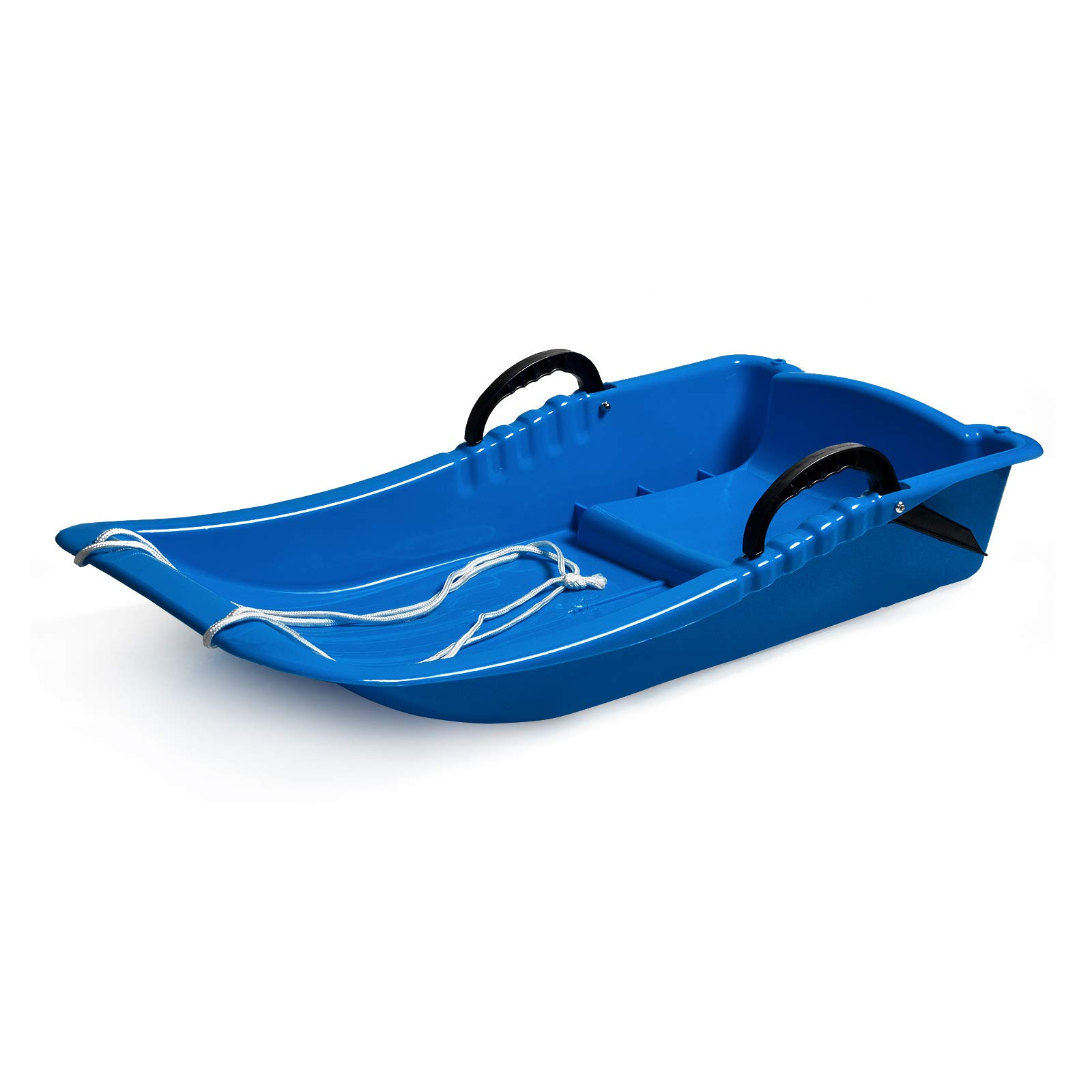 AGPTEK 31 Inch Winter Outdoor Toboggan Snow Sled Downhill Snow Board for Boys Girls, with Brakes & Pulling Rope,Blue