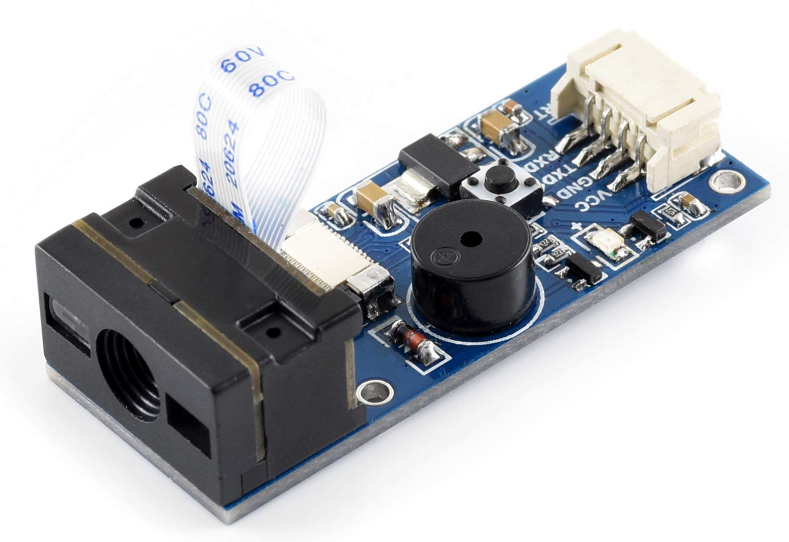 Barcode Scanner Module, 1D/2D Codes Reader Decode Barcode, QR Code etc Onboard Micro USB and UART Interface Plug into a Computer Directly or Other Device Onboard Light Source can Work in The Dark