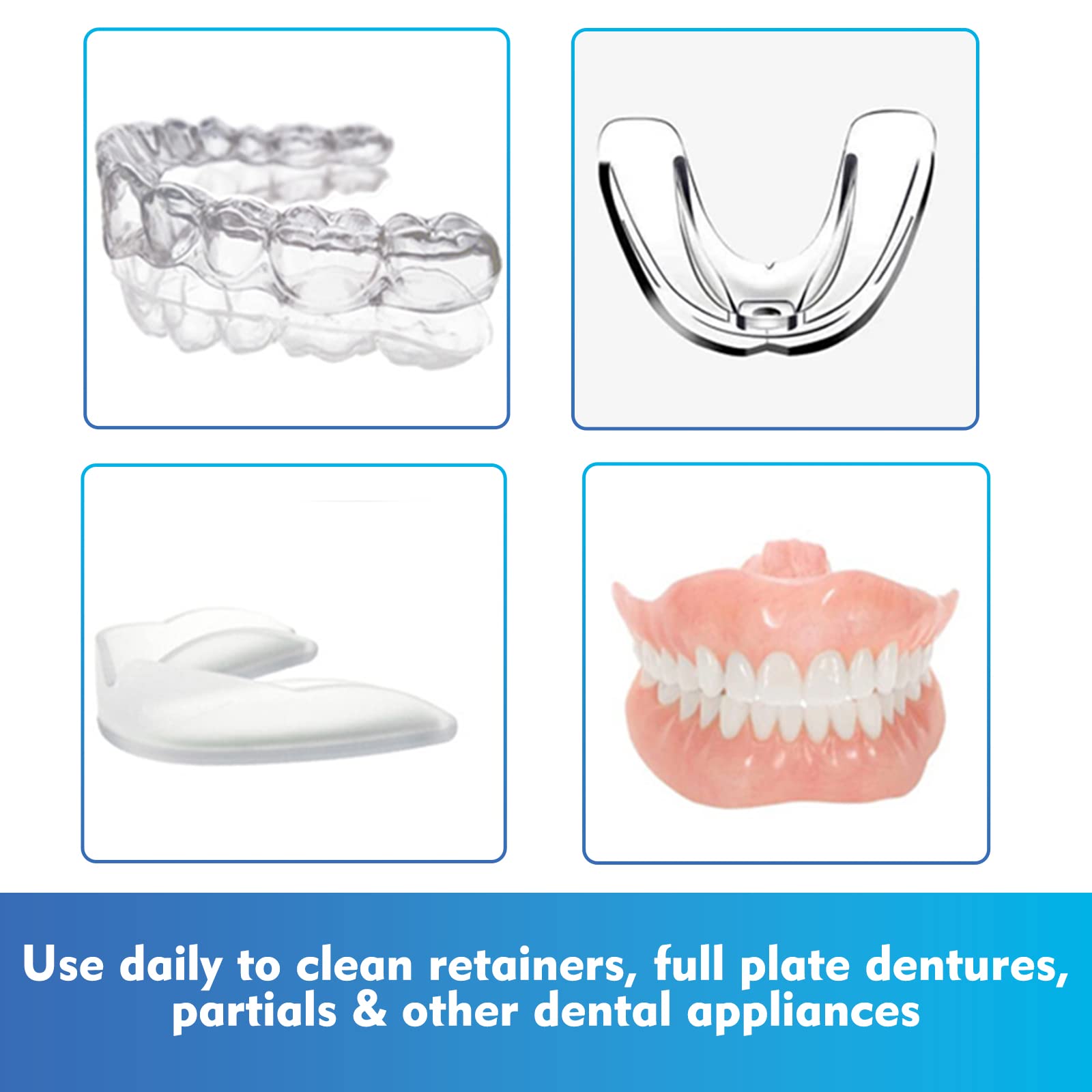 Aligner Cleaner, Denture Cleaner and Whitener Paste Foam Perfect for Sports Mouth Guard and Denture, Fast-Acting Alternative to Retainer Cleaner Tablets, Whitens Teeth and Fights Bad Breath 2 Pack