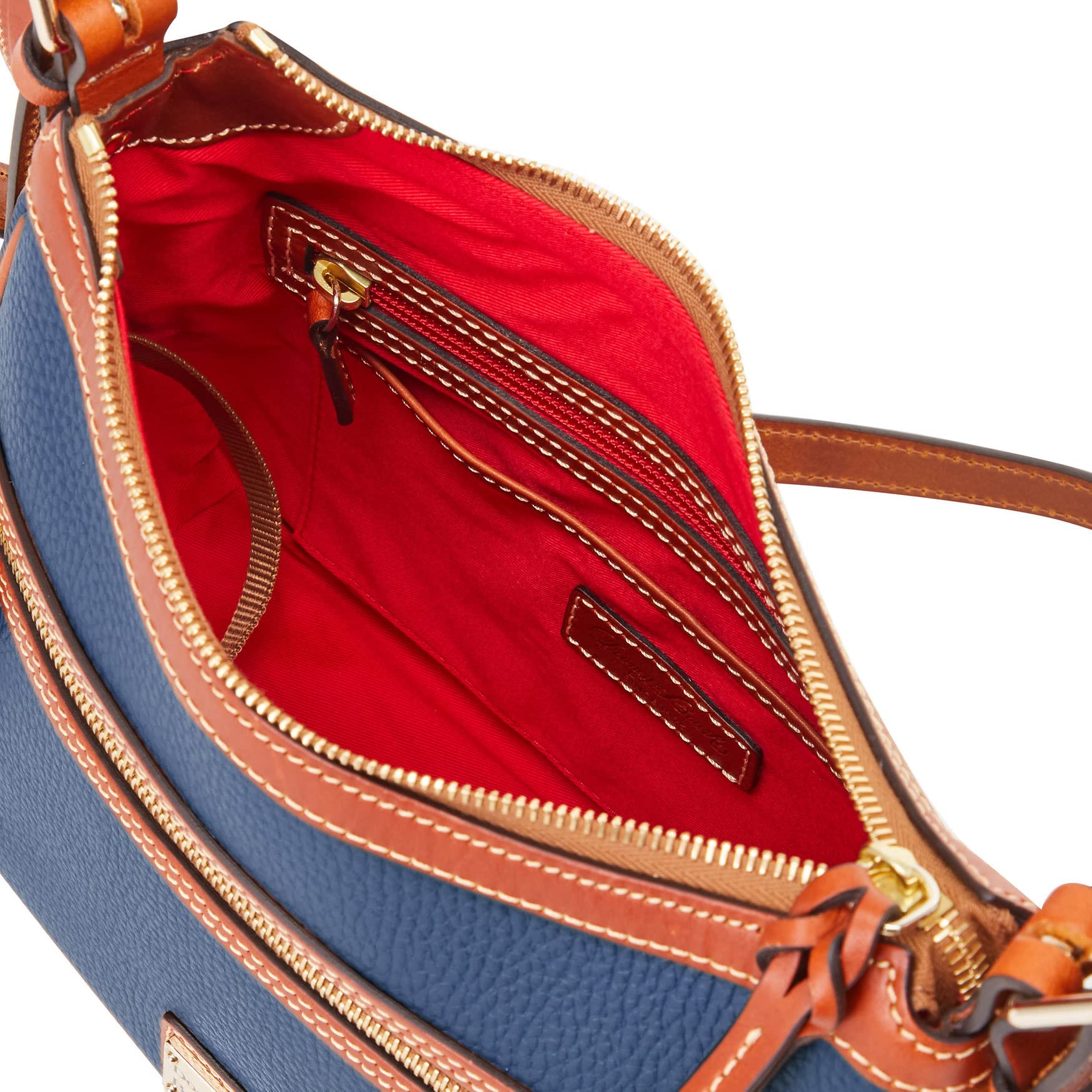 Dooney & Bourke Women's Presley Crossbody in Pebble Grain Leather, Medium Sized Handbag with Adjustable Shoulder Strap, Navy Blue