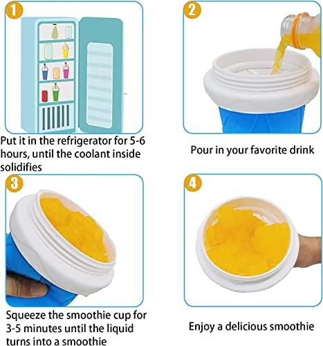 cdbz Slushy Cup Slushie Cups,Slushie Machine Slushy Maker Cup,Slushie Cup Maker Squeeze Slushy Machines,Frozen Magic Slushy Cup 2 Pack, Ice Cream Maker Cool Stuff for Juices and Drinks(Blue+Green)