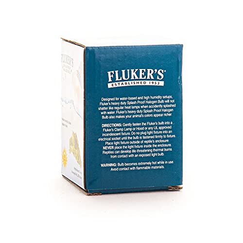 Fluker's Heavy-Duty Splash Proof Halogen Bulb for All Water Based Terrarium Animals, 50 Watt, Black