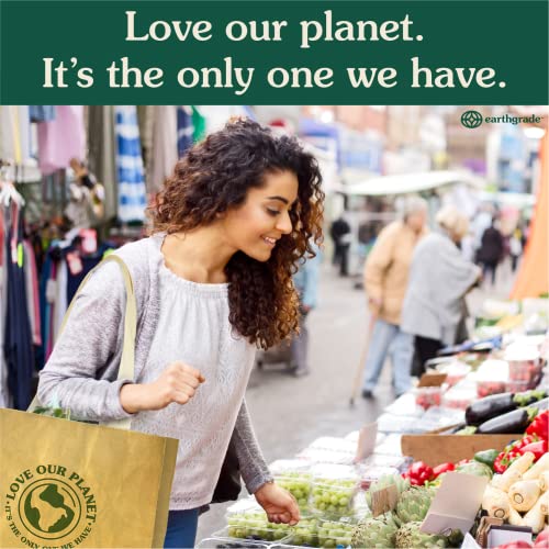 EARTHGRADE Reusable Grocery Shopping Bag β Sustainable & Eco Friendly Washable Paper Totes with Cotton Canvas Handles & Durable Seams
