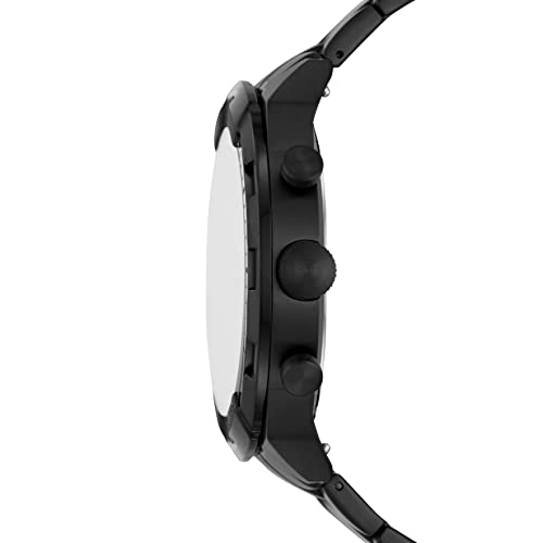 Fossil Men's Bronson Quartz Stainless Steel Chronograph Watch, Color: Black (Model: FS5712)