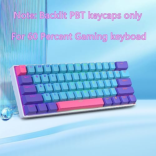 BOYI Shine-Through Keycaps, BOYI 61 Key ANSI Layout OEM Profile PBT Thick Keycaps for 61 Mechanical Keyboard Joker 61 keycaps