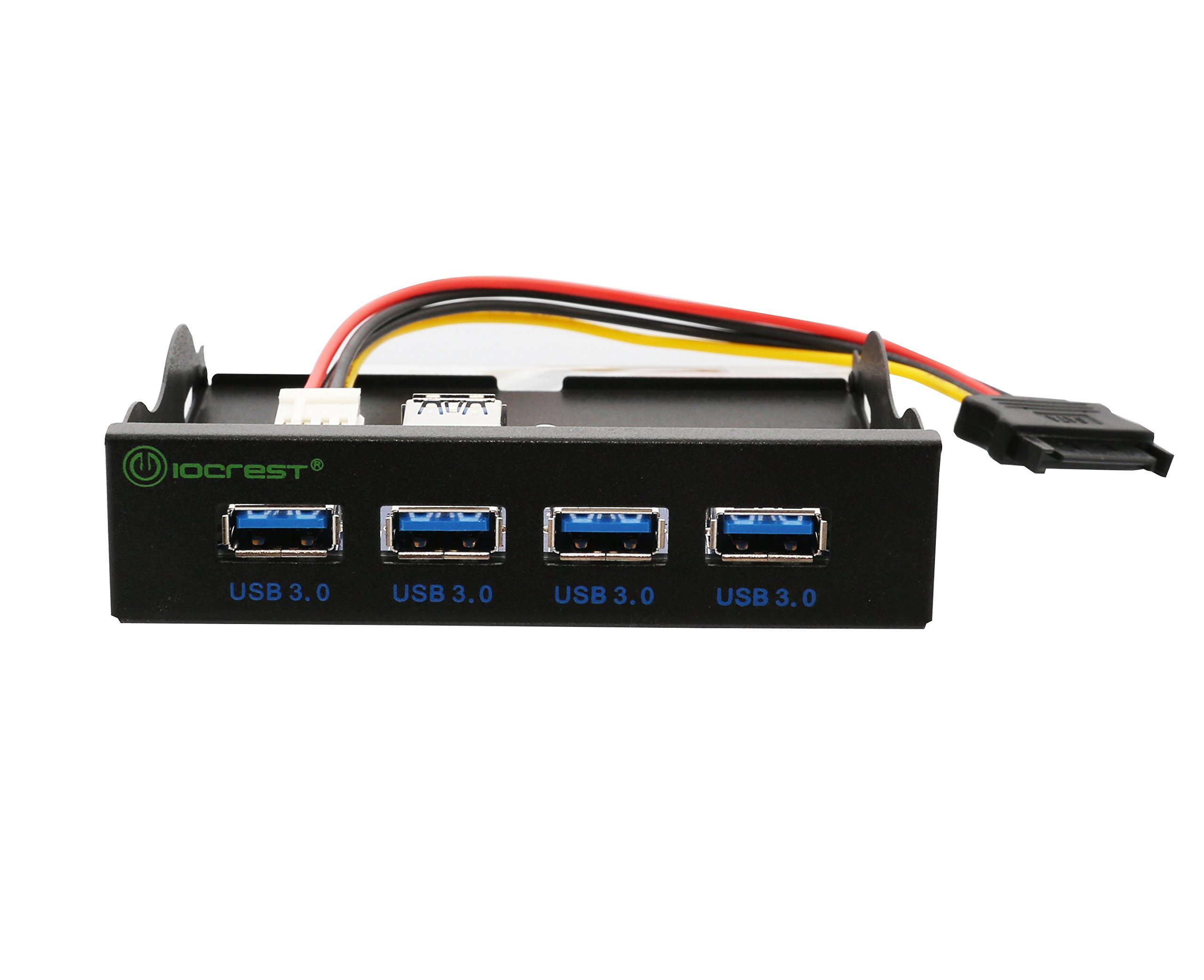 Syba Active 4 Port USB 3.0 Hub Panel for 3.5" Floppy Bay 19 Pin Header SATA Power SY-HUB20211