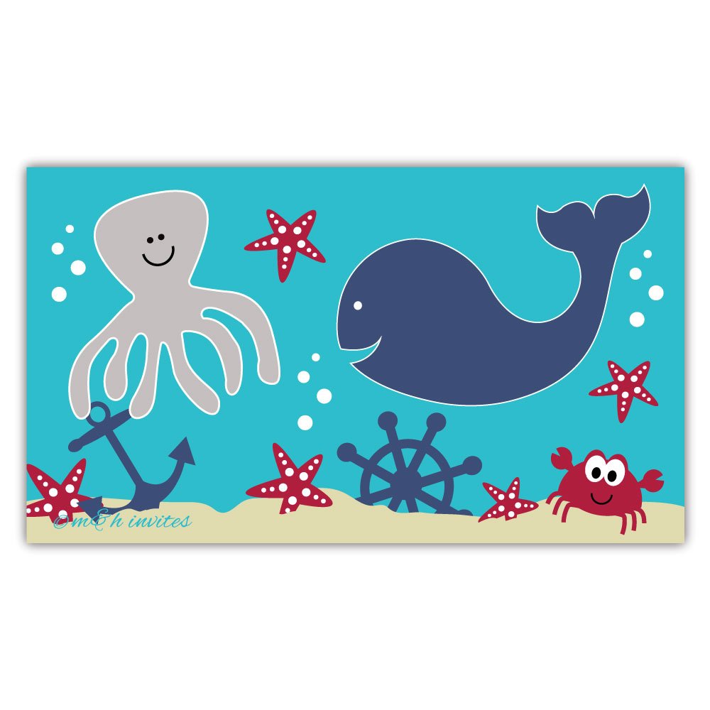 Nautical Diaper Raffle Tickets (50 Count) - Under the Sea Baby Shower Game