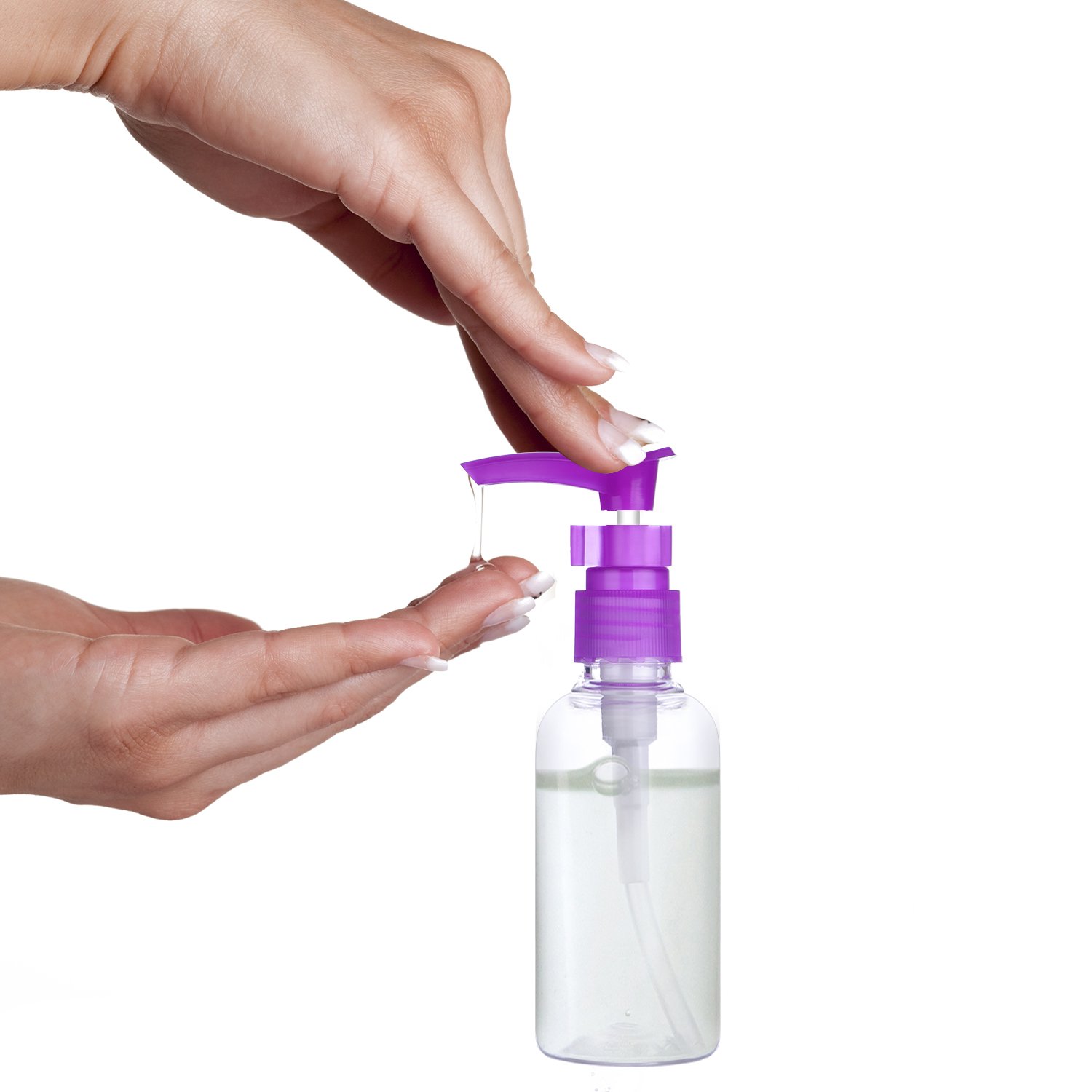 Transparent Travel Bottles Pump Bottle Lotion Dispenser Bottle, 4 Pieces (100 ml)