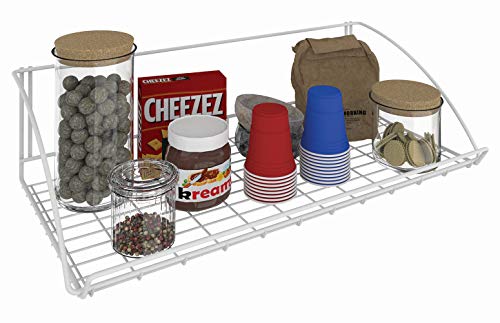 ClosetMaid 8279 24-Inch Wide Laundry Utility Hanger Shelf , White & Wire Hanging Shelf Basket for Storage, Organization in Closet or Pantry, No Assembly or Installation, Durable, White