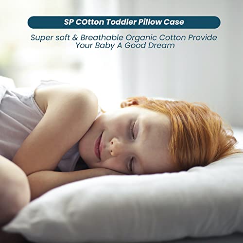 Toddler Travel Pillowcase Set of 2 PC Pillow Cover 100% Egyptian Cotton Decorative Pillowcase 500 Thread Count Baby Pillowcase with Zipper Closure Toddler Pillowcase 12x16 inch, White Solid