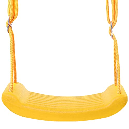 Children Swing Seat, Lightweight Outdoor Swing Set Accessories with Adjustable Ropes, Comfortable Swing Chair for Kids, Perfect for Backyard Use(Yellow)