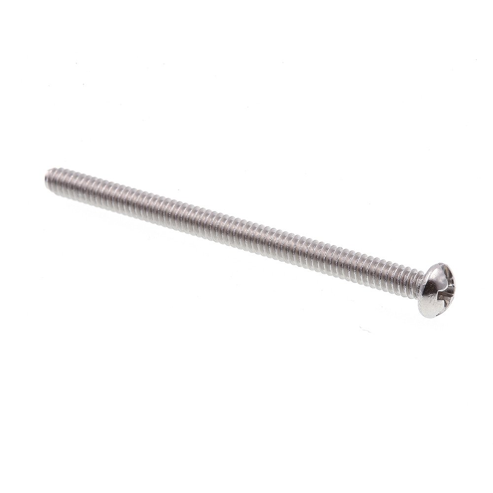 Prime-Line 9003381 Machine Screw, Round Head, Slotted/Phillips Combo, #6-32 X 2 in, Grade 18-8 Stainless Steel, Pack of 100