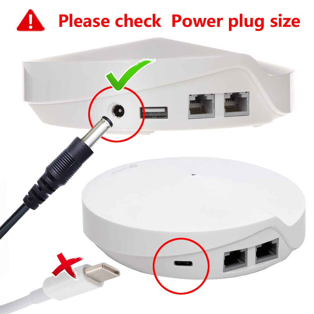 T POWER 12V Charger for TP-Link Deco Tri Band Mesh WiFi System S4, M3, M4, M5, M9, X20 X55 X60 XE75 X90 S4 M5 AX21 AX3000 AX3600 AX6600 AXE5400 Ac DC Adapter Power Supply Cord