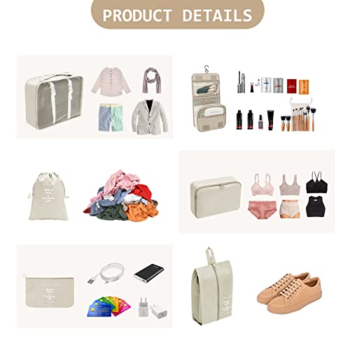 BRAQ 9 Pcs Packing Cubes for Suitcase Set Luggage Organizers, Lightweight Travel Essential Bag with Large Toiletries Bag for Clothes Shoes