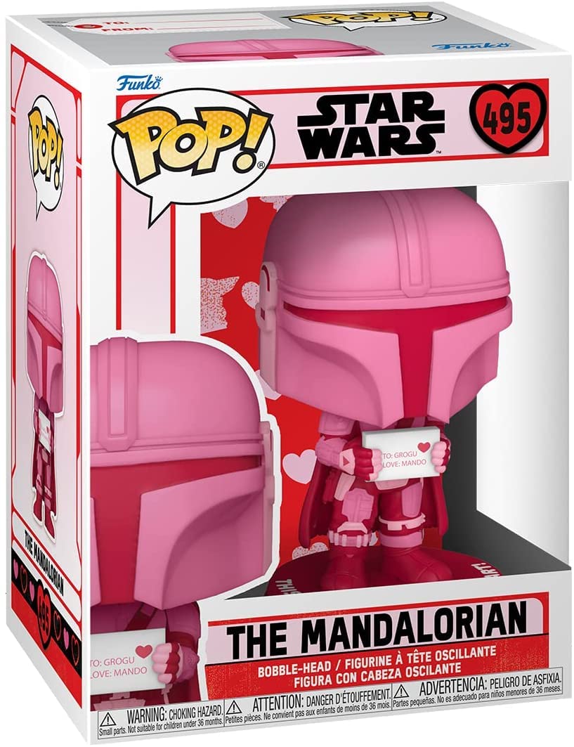 Funko Pop! Star Wars: Valentines - Mandalorian Bundled with a Byron's Attic Pop Protector