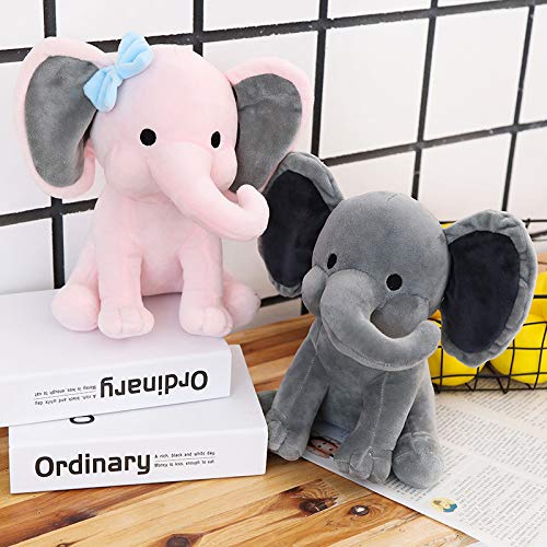 boqopod Stuffed Elephant Animal Plush Toys 9 Inch (Pink)