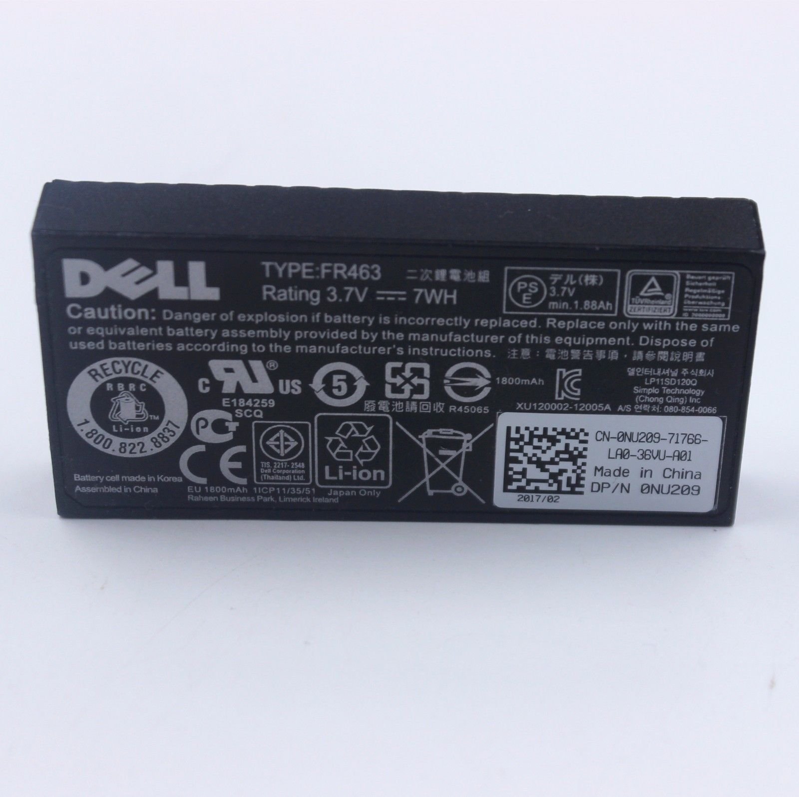 New NU209 Battery for DELL PERC H700 / 5/I 6/I Controller