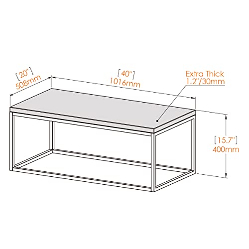 CENSI 40" Modern Grey Oak Coffee Table Set of 2 for Living Room