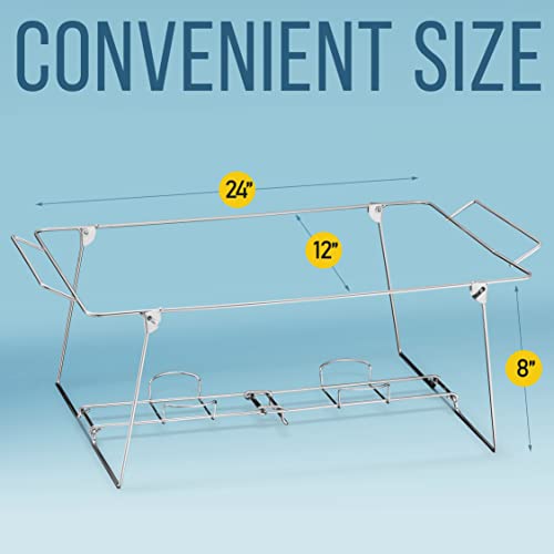 Foldable Chafing Wire Rack Buffet Stand - 6 Pack Full Size Racks For Dish Serving Trays Food Warmer catering supplies for Parties, Occasions, or Events