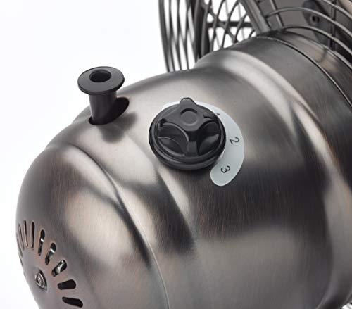 Lasko Oscillating Table Top Fan, Portable, 3 Quiet Speeds, for Bedroom, Kitchen and Office, 17", Bronze, R12210