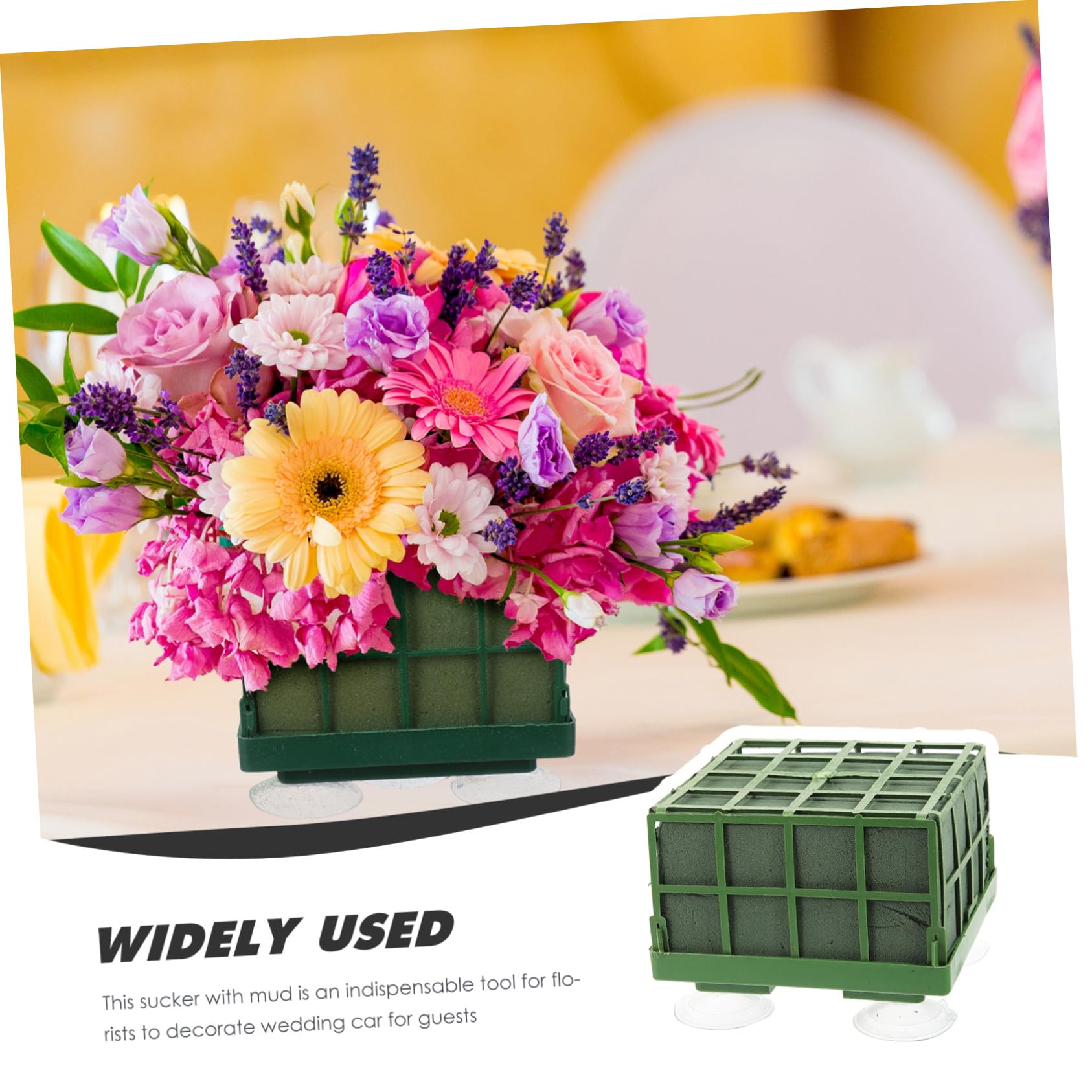 Abaodam 2 Pcs Flower Sucker Wedding Car Decoration Floral Foam Grande Cage Floral Foam Sausage Wreath Suction Cups Foam Blocks for Crafts Decorative Suckers Plastic Fresh Sticker
