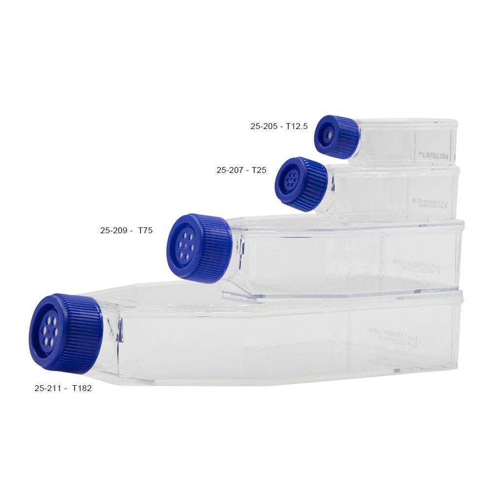 TC Treated Flasks, 250ml, Vented, Growth Area: 75.0cm2, 5 per Sleeve, 100 Flasks/Unit