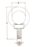 US STAINLESS Stainless Steel 316 5/8" Lifting Eye Bolt 5/8" UNC Marine Grade Pitch of 11