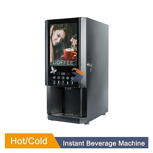 ECORTE Coffee Vending Machine Commercial Coffee Maker Instant Coffee Machine Full-automatic Cold Hot Beverage Dispenser (Color : Refrigerable 110V)