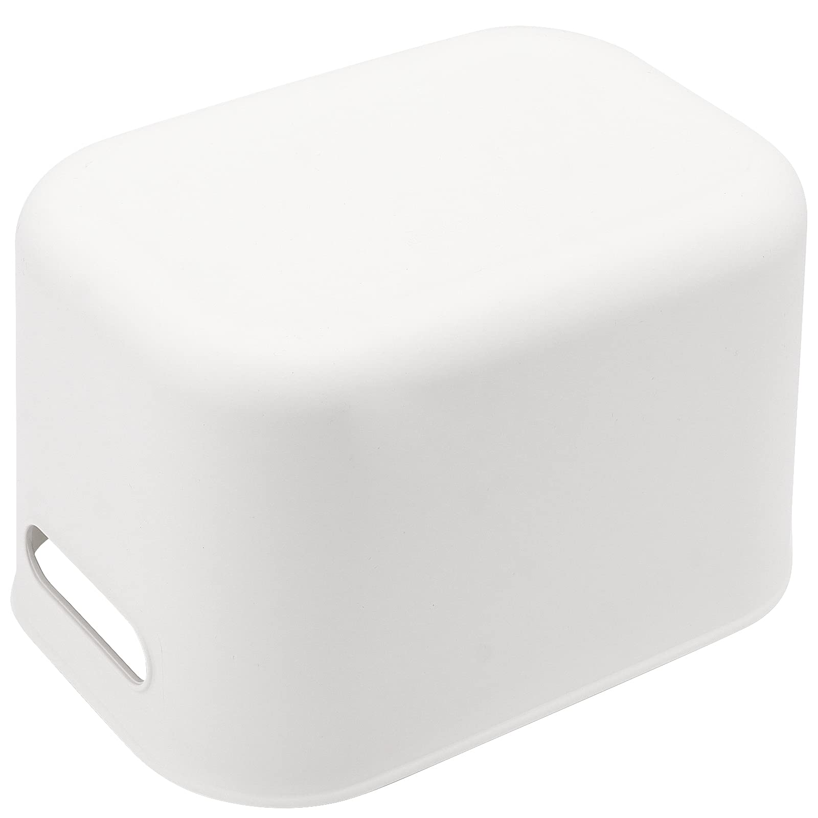 JOIKIT 4 Pack White Storage Bins with Handles, White Bathroom Kitchen Organizer Bin, White Plastic Vanity Storage Bins for Hand Soap, Body Washes, Towels, Shampoos, Lotions, Bath Balls, 10x7x6.3 Inch
