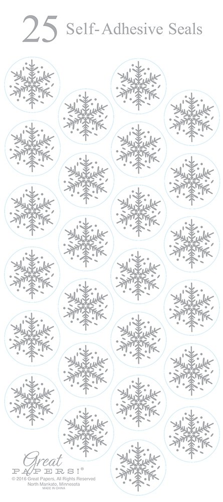 Great Papers! 1" Snowflake Seals, Silver (903396)