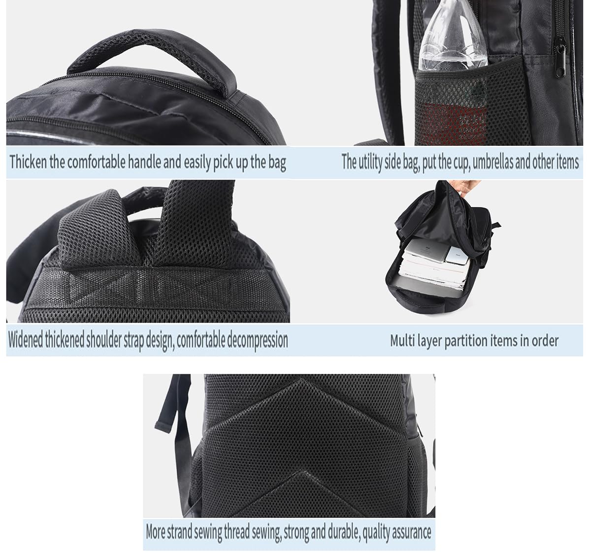AHHXQQN African girl three piece backpack set cute black girl backpack suitable for teenage female students 16 inches