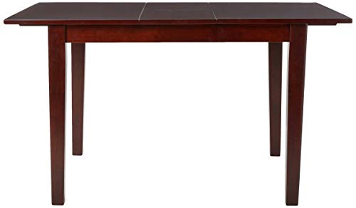 East West Furniture Milan Dining Room Rectangle Kitchen Table Top with Butterfly Leaf, 36x54 Inch, Mahogany