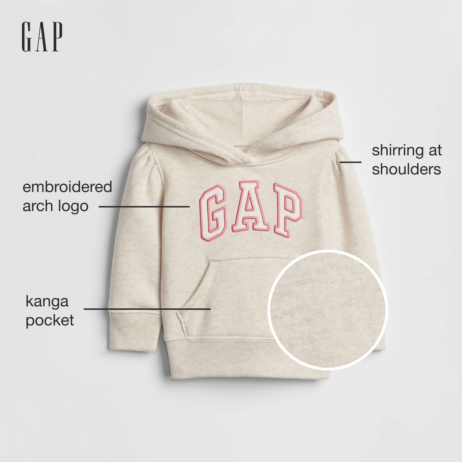 GAP baby girls Logo Pullover Hoodie Sweatshirt, Elysian Blue, 6-12 Months US