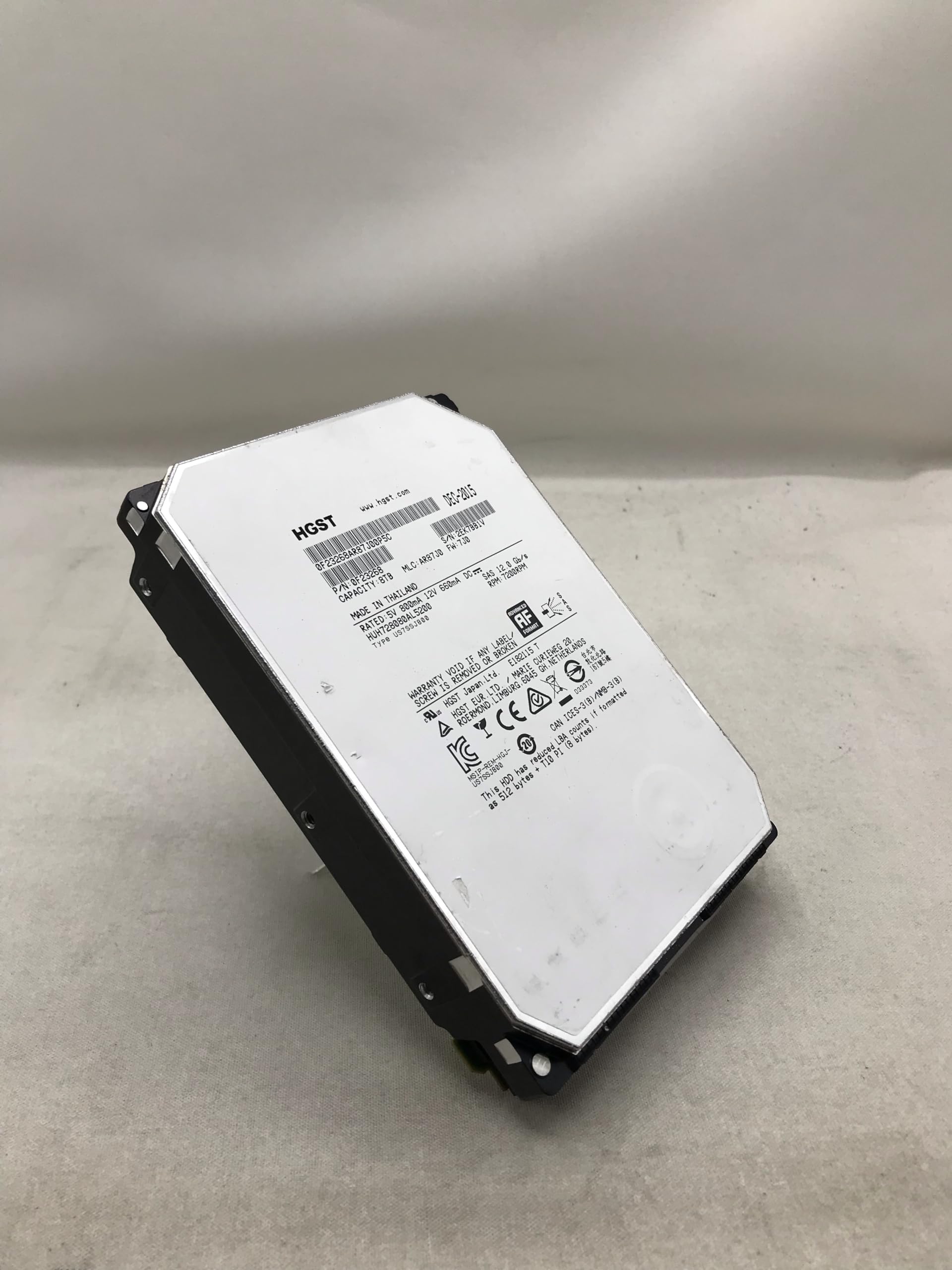 HGST Ultrastar He8 HUH728080AL5200 | 0F23268 | 8TB 7.2K RPM 128MB Cache SAS 12Gb/s 512E 3.5" Helium Platform Enterprise Hard Drive Bare Drive