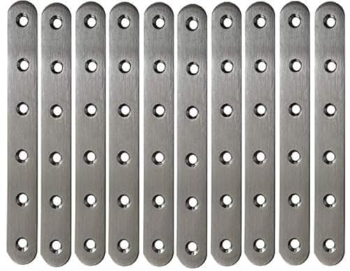 TEJATAN - Straight Steel Brace (Also Known as - Straight Bracket, Straight Metal Bracket, Steel Straight Brace, Steel Straight Brackets) (Set of 10)