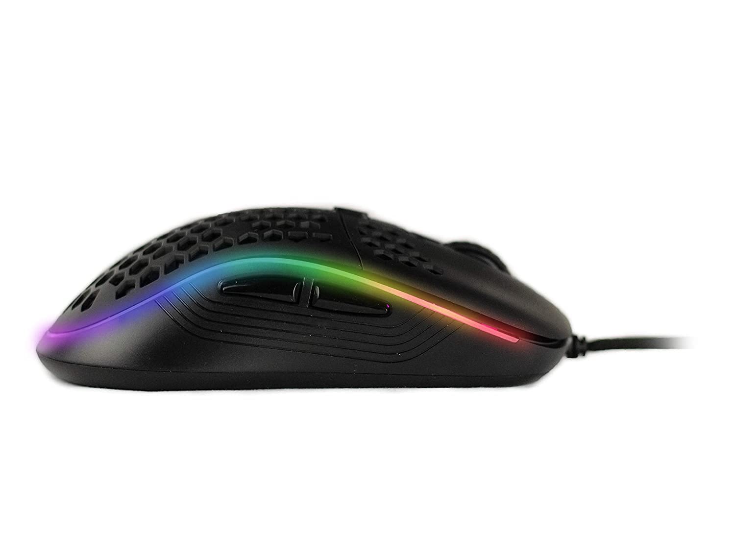 Castle Ultralight PC USB Wired Mouse with Honeycomb Shell - 10k DPI Optical Sensor Gaming Mouse - Ambidextrous Mouse with RGB Lighting and 8 Programmable Buttons