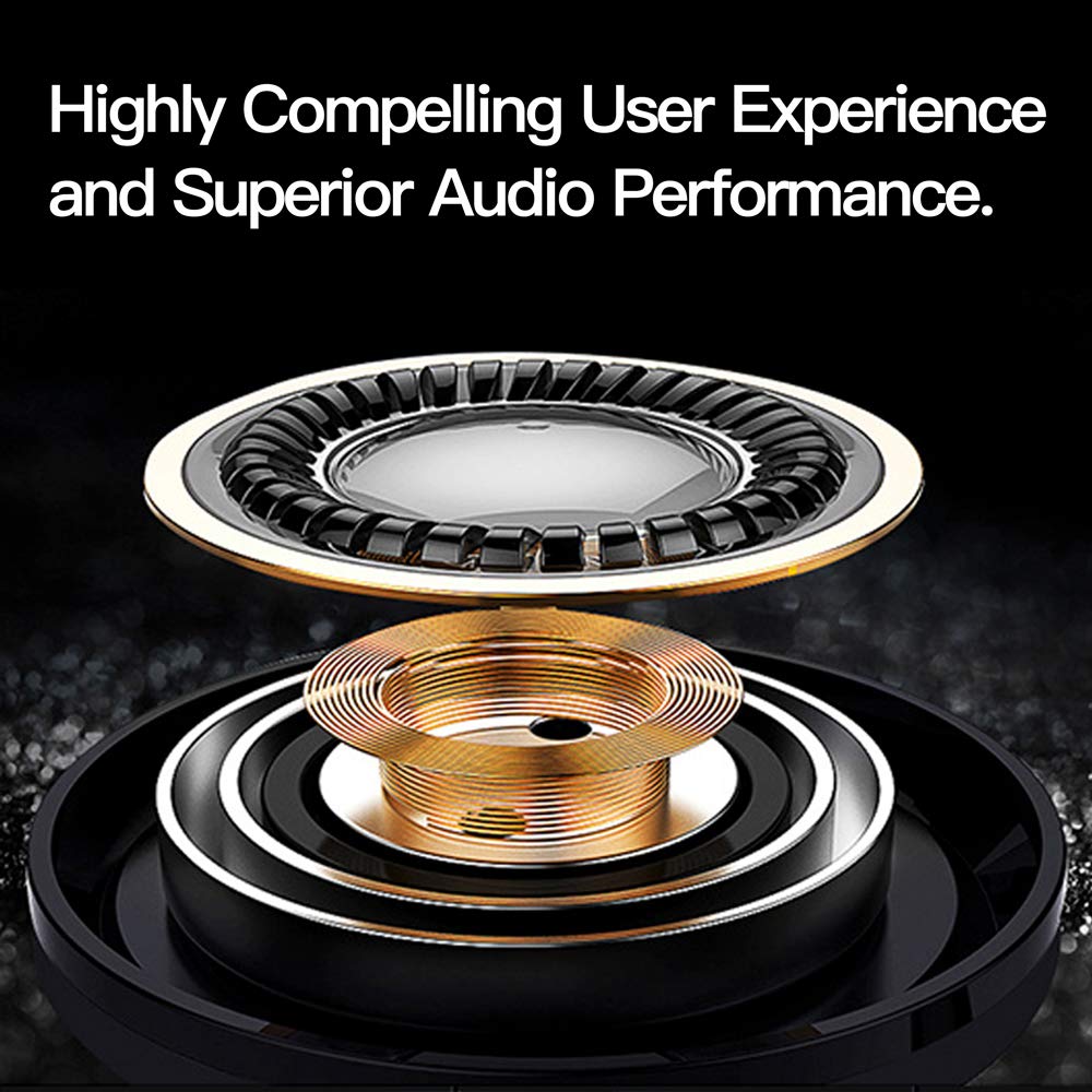 AKSONIC Athlete Bluetooth Headphones Over Ear Headset aptX Low Latency Wireless with Mic, Dual Device Connection, Comfortable Protein Leather Earpads Works with Metal Detector