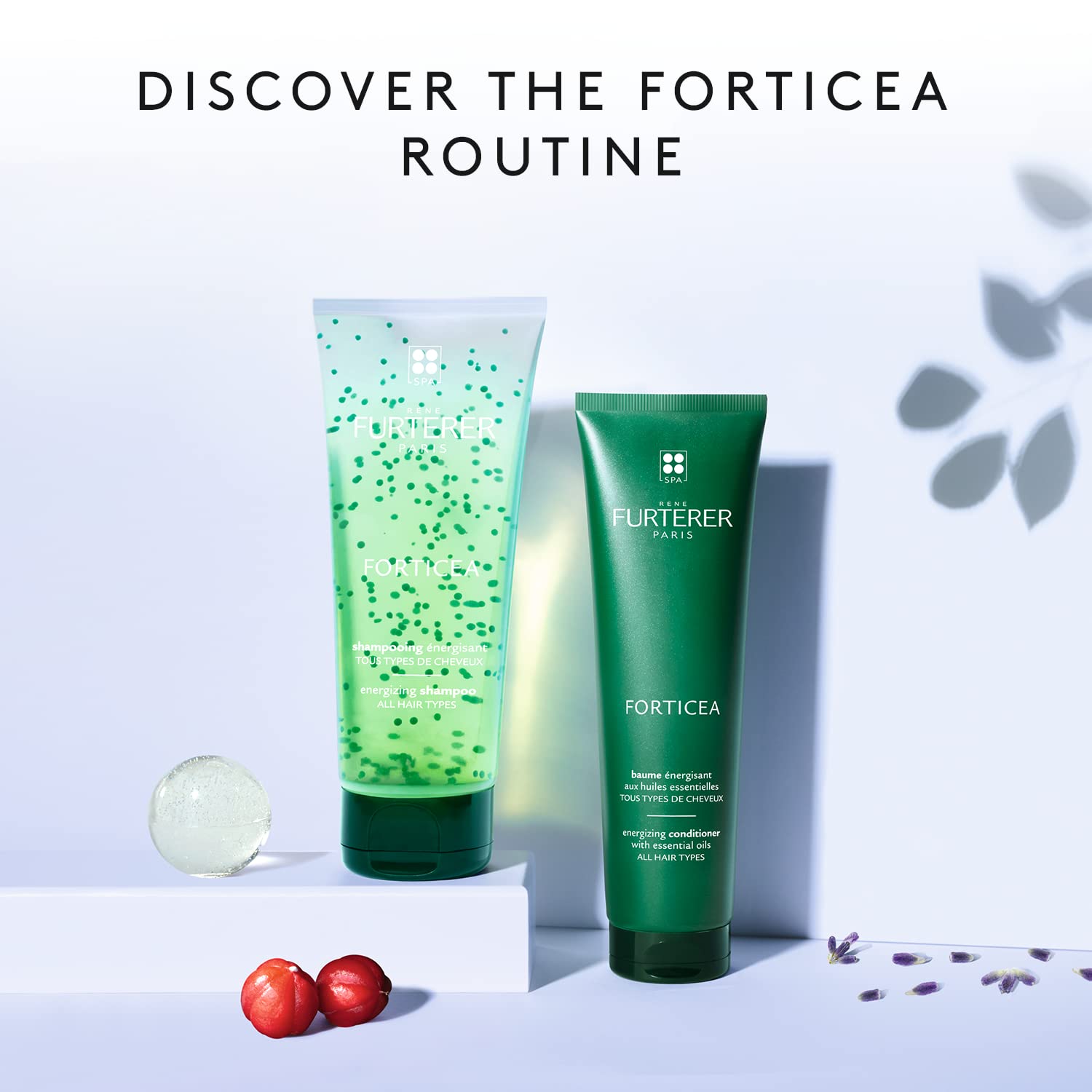 Rene Furterer Forticea Strengthening Revitalizing Shampoo - Formulated with Guarana Extract, Rosemary, Vitamin B3 and B5, - Sulfate, Paraben & Silicone Free, 20.2 Fl Oz