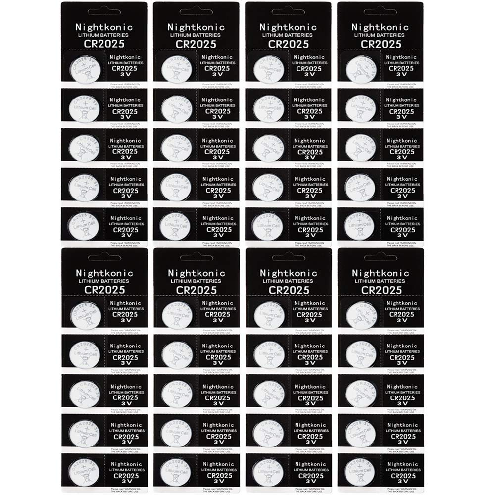 Nightkonic 40 - CR2025 Battery 3v Lithium Button Cell Coin 2025 Batteries