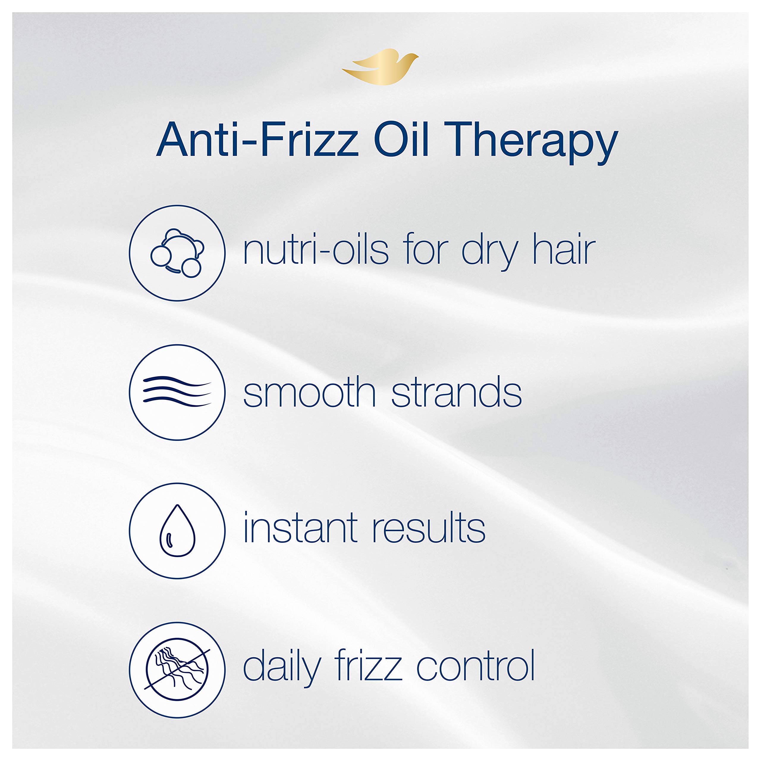 Dove Nutritive Solutions Dry Hair Conditioner for Frizzy Control Oil Therapy with Nutri-Oils Moisturizing Conditioner Formula Smooths Hair 12 oz, 4 Count