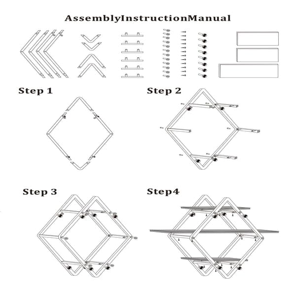 Efavormart 31" Geometric Diamond Shaped 3-Tier Gold Metal Dessert Cupcake Stand Rack, Wall Hanging Display Shelf Display, Book Shelf with White Wood Panels