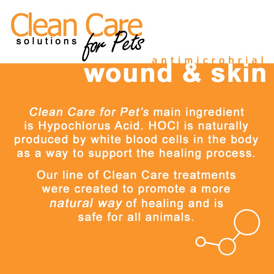 Clean Care Solutions Hypochlorous Acid Spray for Pets - Pet Wound and Skin Care - Non-Stinging, Natural Formula, Relieves Itching - 237ml
