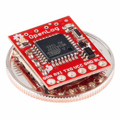 SparkFun OpenLog Open-source data logger works over a simple serial connection Supports microSD FAT16/32 cards up to 32GB Configurable baud rates up to 115200bps Preprogrammed ATmega328 and bootloader