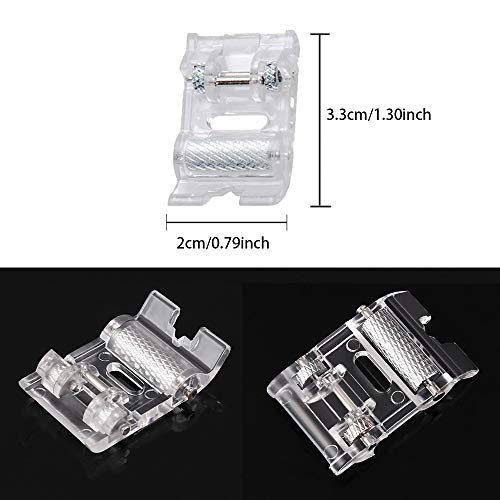CESUSME 2 Pcs Roller Sewing Machine Presser Foot Plus Non-Stick Zigzag Teflon Sewing Machine Presser Foot - Fit for Singer, Brother, Babylock, Low Shank Simplicity Sewing Machine(2 Styles)