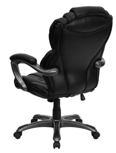 Flash Furniture Stella High Back Black LeatherSoft Executive Swivel Ergonomic Office Chair with Arms