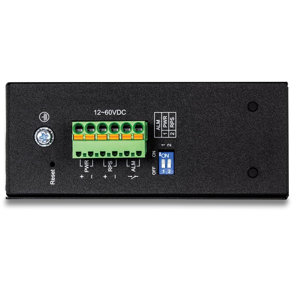 TRENDnet 16-Port Industrial Gigabit L2 Managed DIN-Rail Switch, Layer 2 Switch, 16 x Gigabit Ports, 32Gbps Switching Capacity, Extreme Temperature Gigabit Switch, Lifetime Protection, Black, TI-G160i