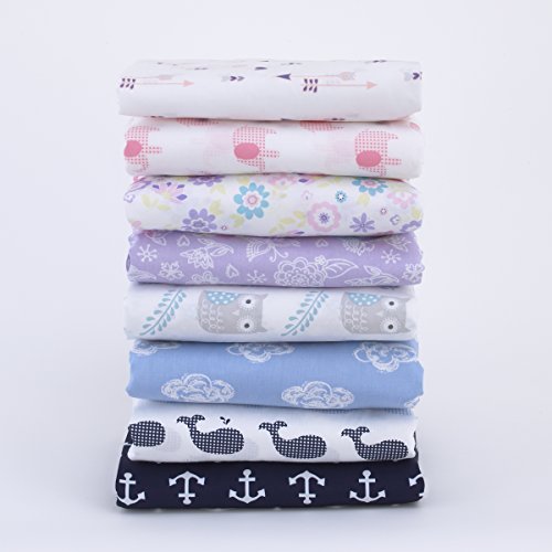 NoJo 100% Cotton Fitted Crib Sheet, Anchors, Navy/White